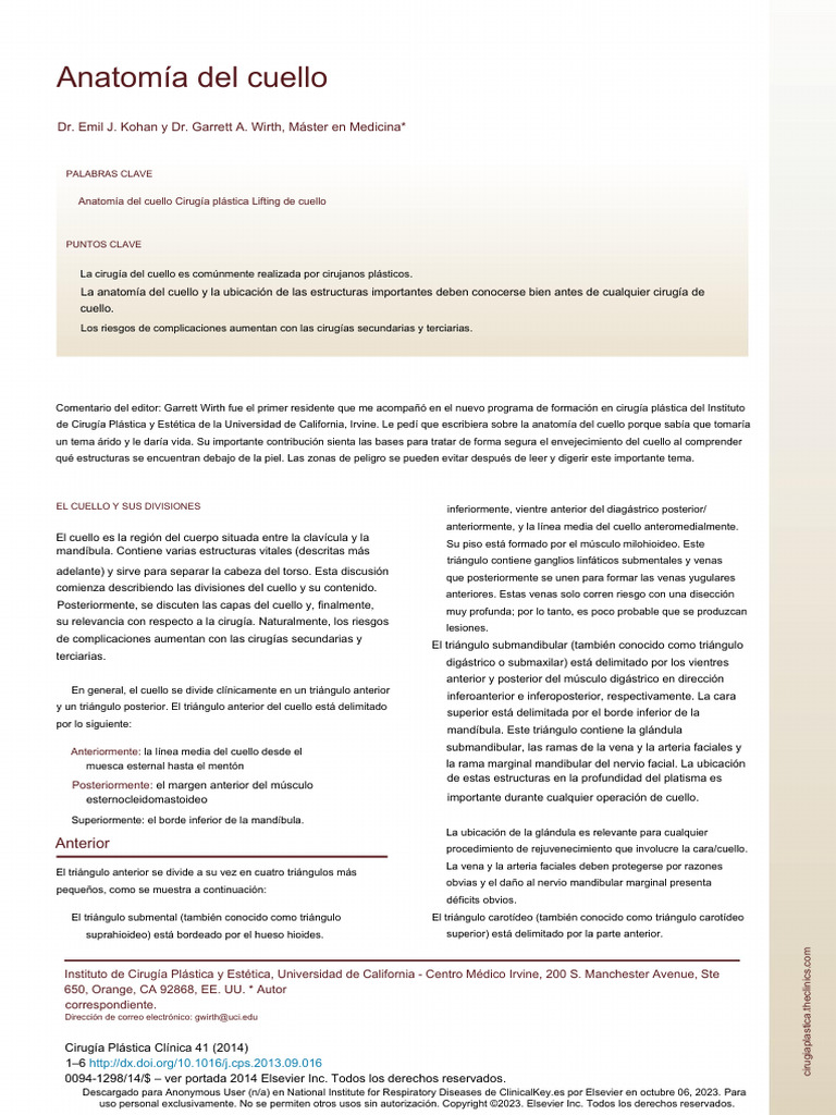 Neck Anatomy | PDF | Anatomía humana | Cabeza y cuello humanos