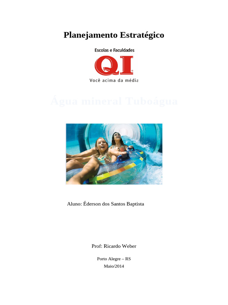 Trabalho N2 Plano de Negócio Agua Mineral | PDF | Análise SWOT | Mercado (economia)