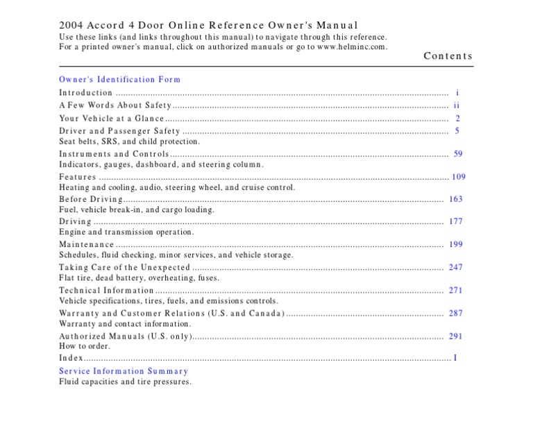 Accord 04 Owner Manual | PDF