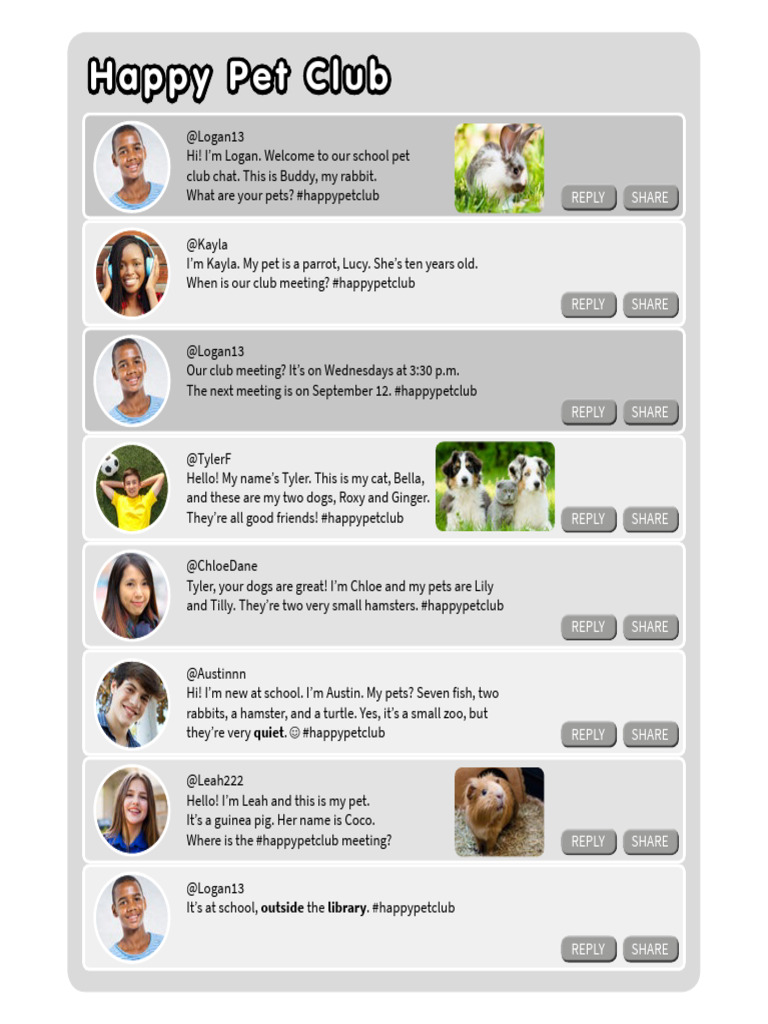 Happy Pet Club Happy Pet Club: Share Share Reply Reply | PDF | Cooking ...