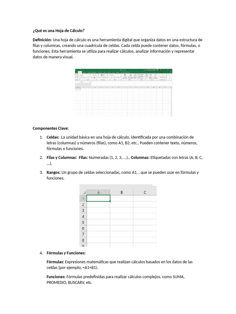 Qué Es Una Hoja de Cálculo | PDF | Hoja de cálculo | Microsoft Excel