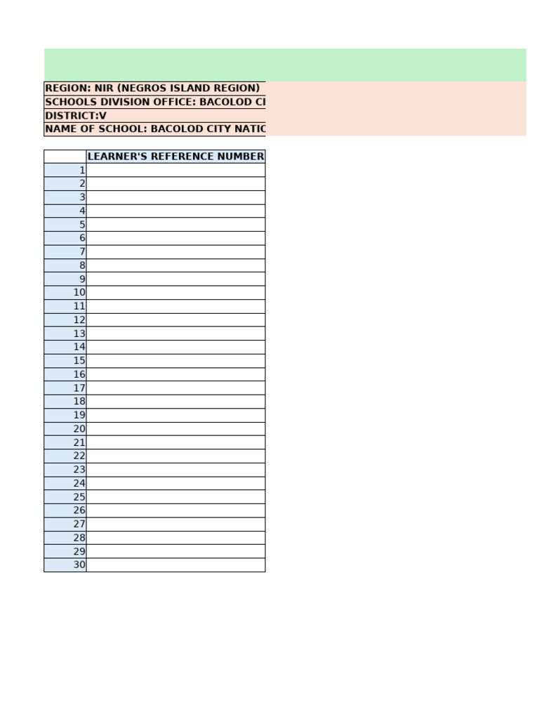 Template - Student Profile and Pre-Test Score Sheet | PDF | Science ...