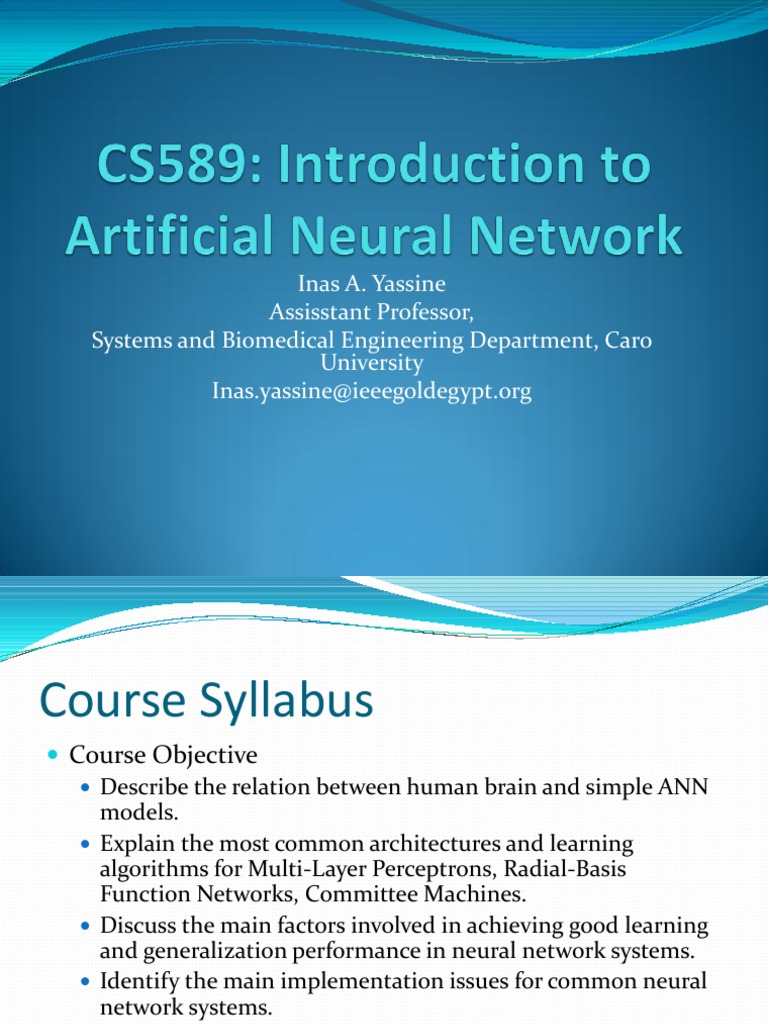 Lec# 1 - Introduction To ANN | PDF | Artificial Neural Network | Computational Science