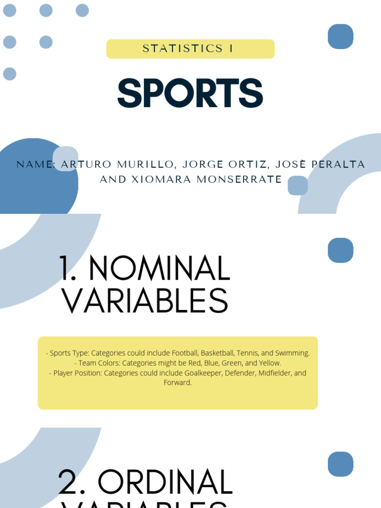 Sports Statistics: Variable Types Explained | PDF | Sports & Recreation