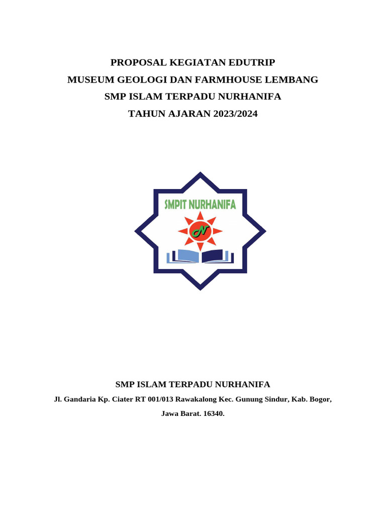 Proposal Edutrip Museum Geologi Dan Farmhouse Lembang | PDF