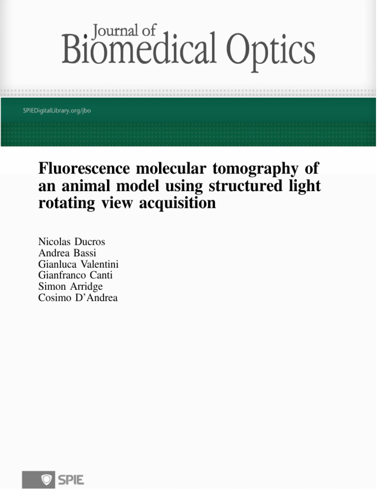 Fluorescence Molecular Tomography of An Animal Model Using Structured ...