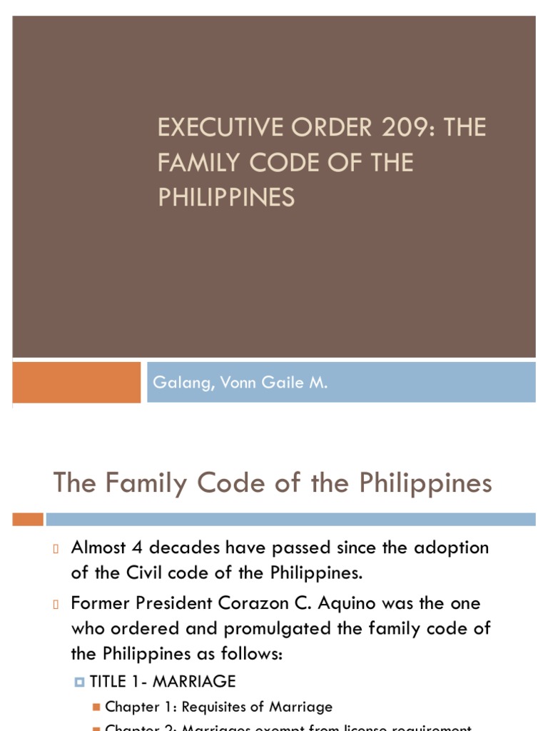 Family Code of The Philippines Summarized) | PDF