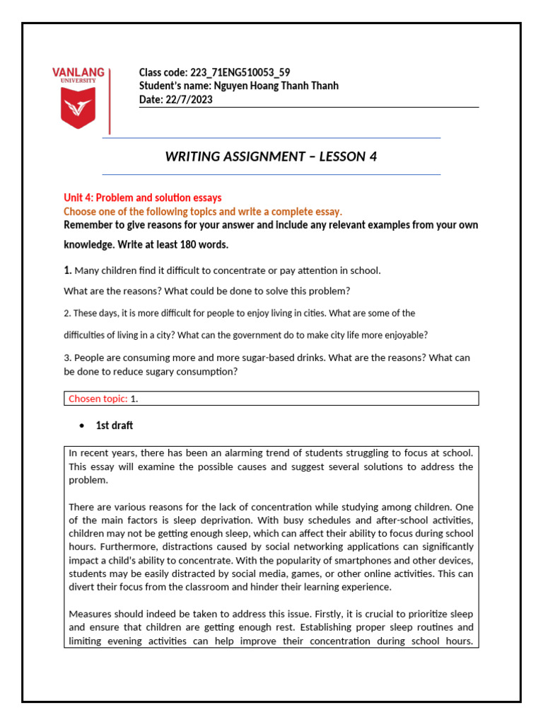 ASSIGNMENT 4_ Problem Solution essays | PDF | Sleep | Social Media ASSIGNMENT 4_ Problem Solution essays | PDF | Sleep | Social Media