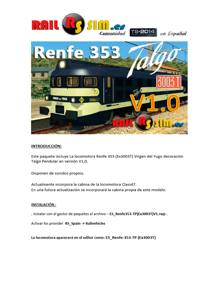 ES - Renfe 353 TP (Ex3003T) | PDF
