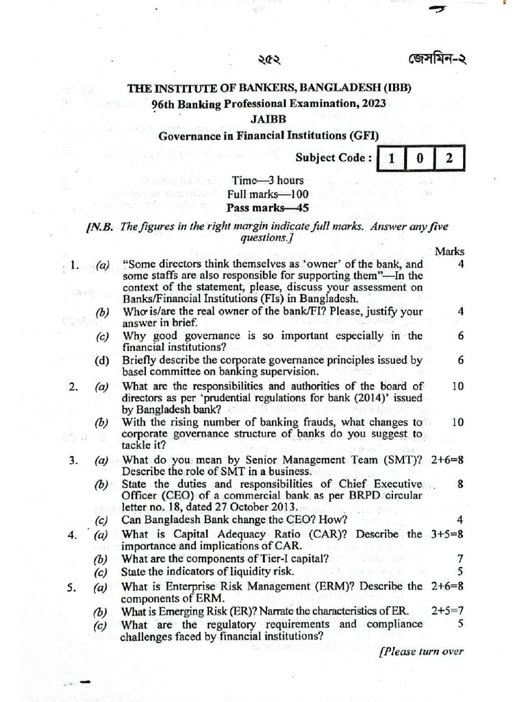 96 - JAIBB - 102 Governance in Financial Institutions GFI | PDF