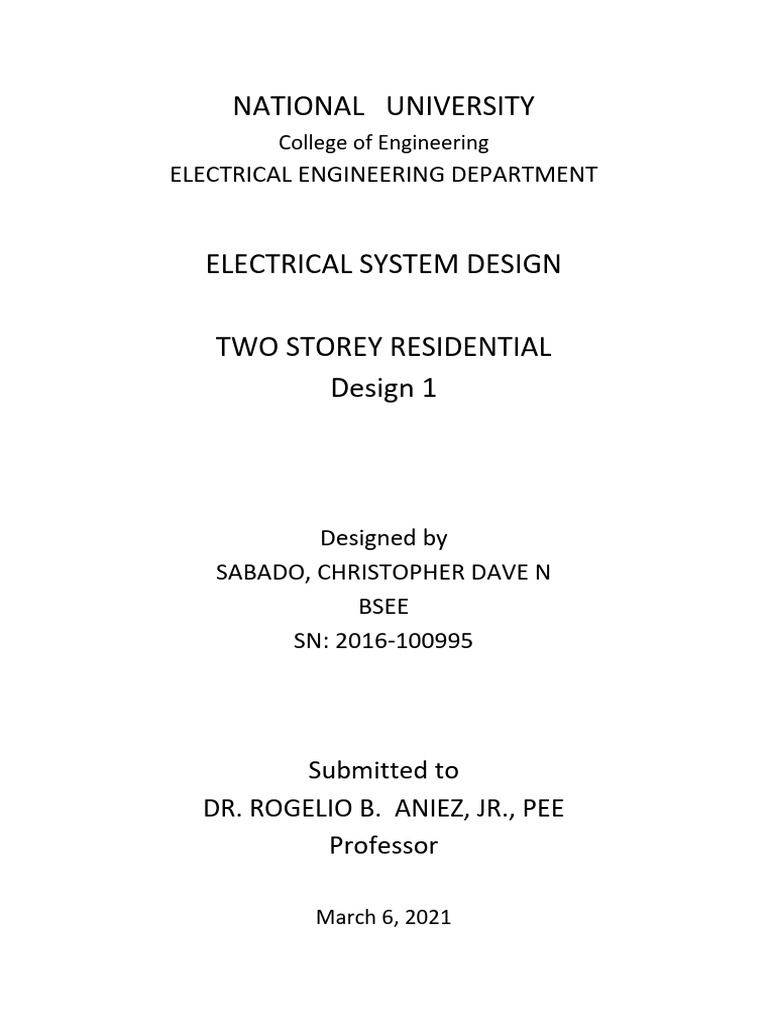 ESD Electrical Estimation SABADO | PDF | Mains Electricity | Fuse (Electrical)