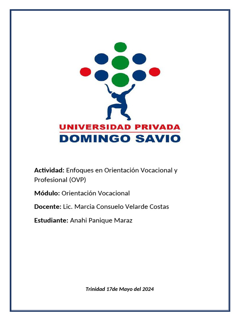 Enfoques Ovp | PDF | Aprendizaje | Pedagogía
