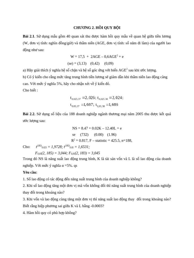 BT_KTL chương 2 | PDF