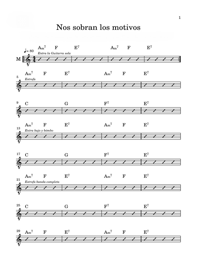 Nos Sobran Los Motivos | PDF