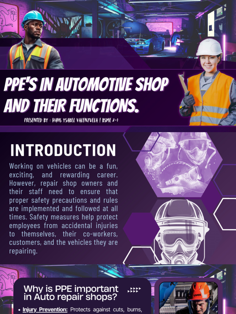 PPE's in Automotive Shop and Their Functions. | PDF | Personal ...