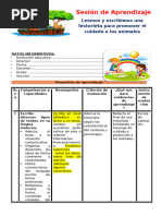 Sesión de Aprendizaje Escuchamos Un Cuento | PDF | Aprendizaje | Evaluación