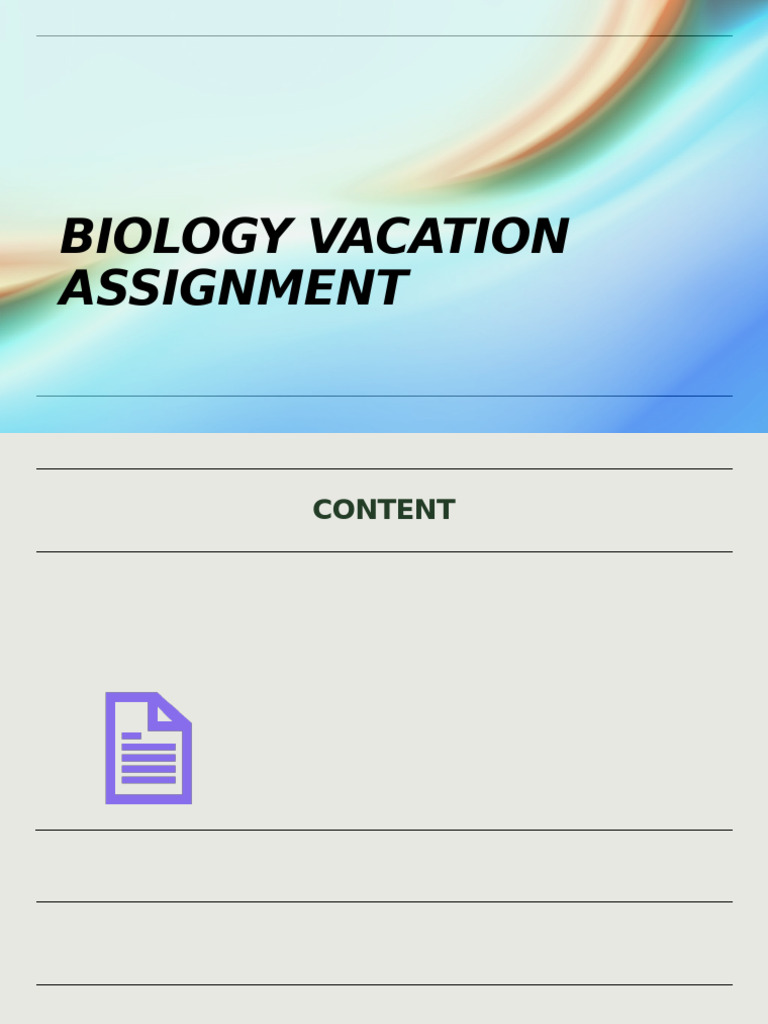Biology Vacation Assignment | PDF