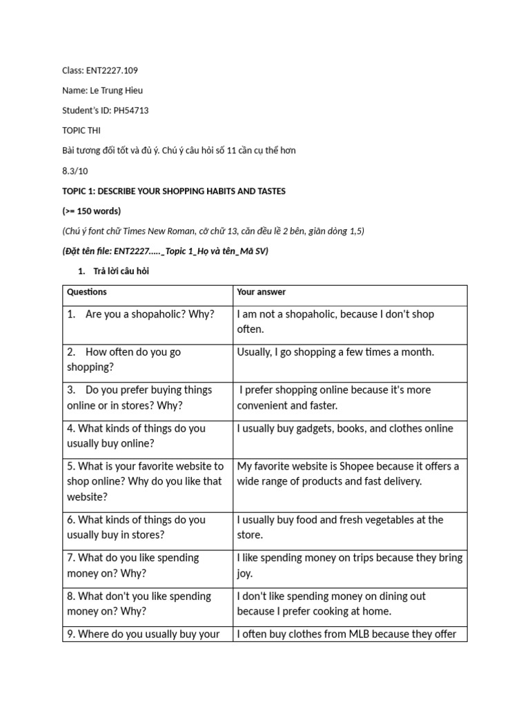 Topic 1 2.2 | PDF | Service Industries | Foods