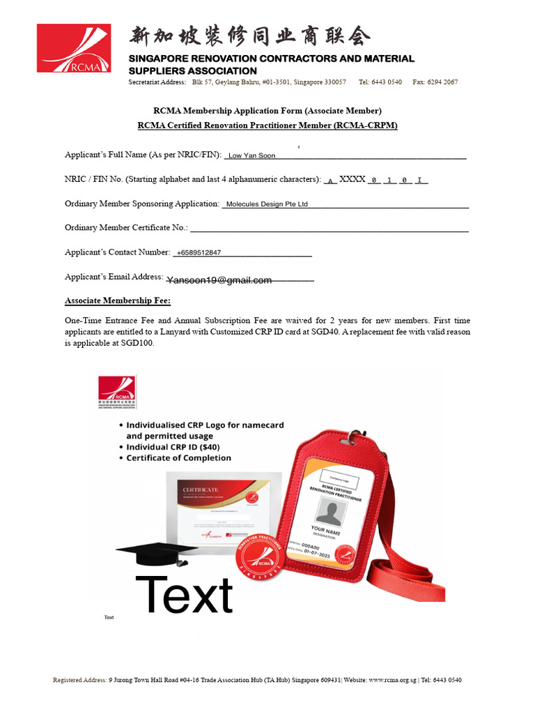 RCMA Associate Membership Application Form | PDF | Indemnity | Justice