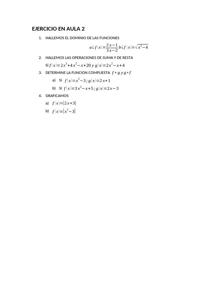 Ejercicio en Aula 2 | PDF