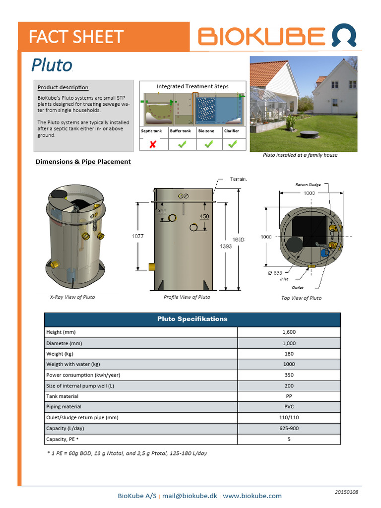 Factsheet-Pluto-1 | PDF | Septic Tank | Sewage Treatment