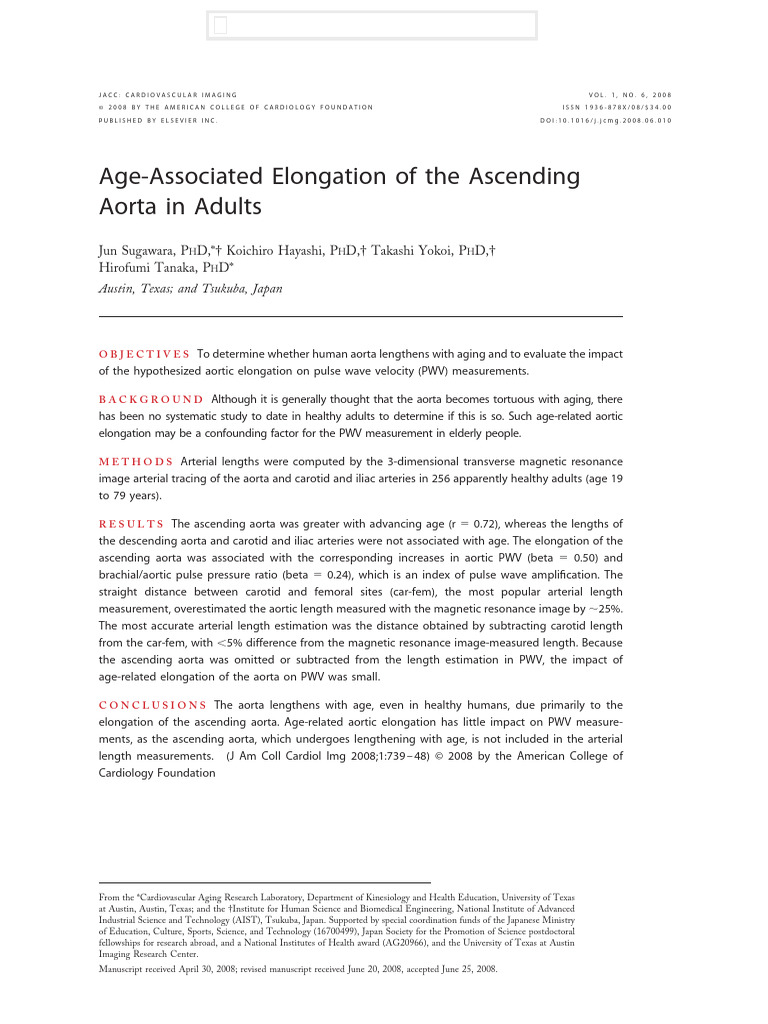 Age-Associated Elongation of The Ascending Aorta in Adults | PDF ...
