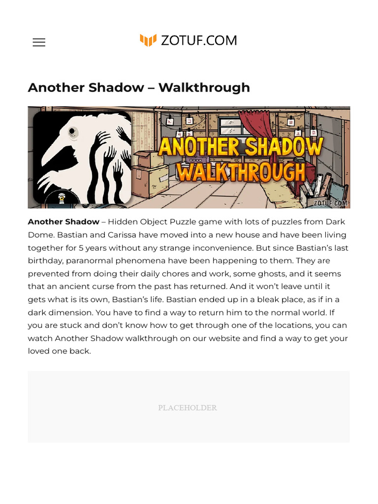 Another Shadow - Walkthrough | PDF