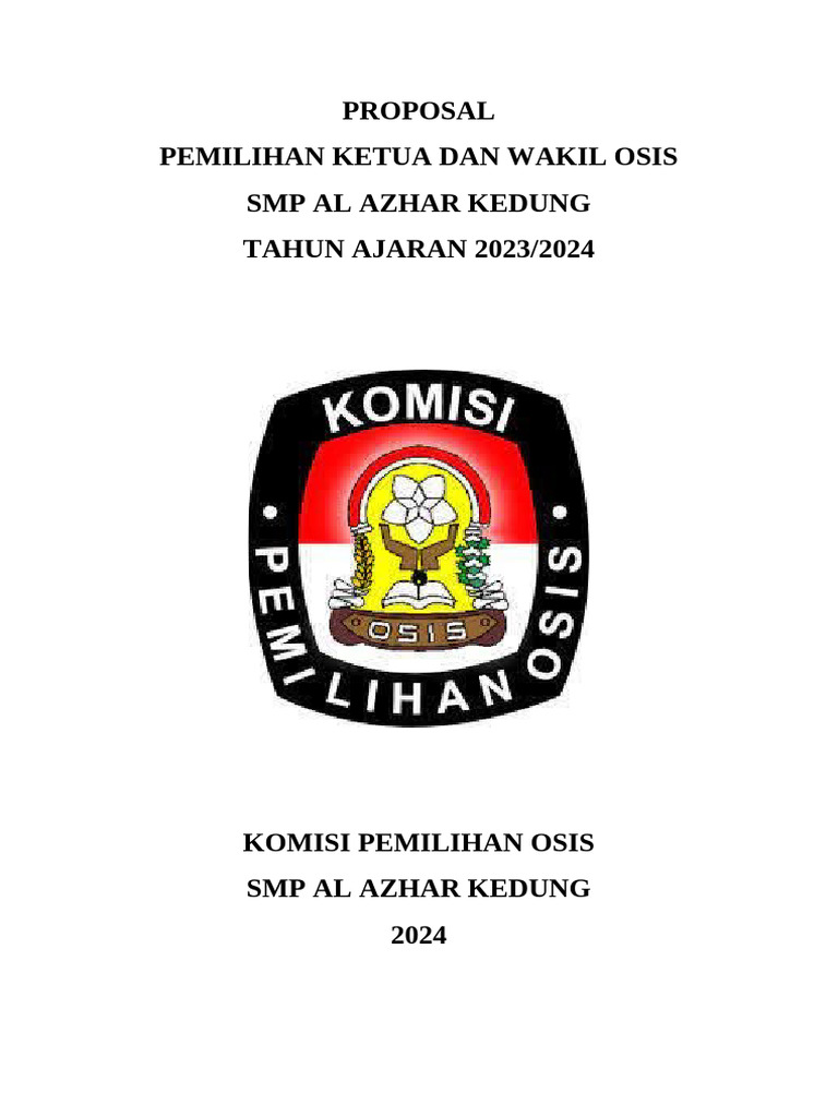 Proposal Pemilihan Ketua Dan Wakil Osis 2024 | PDF
