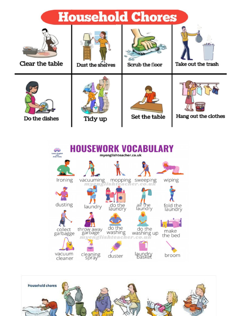 Primera Semana Tema Household Chores | PDF