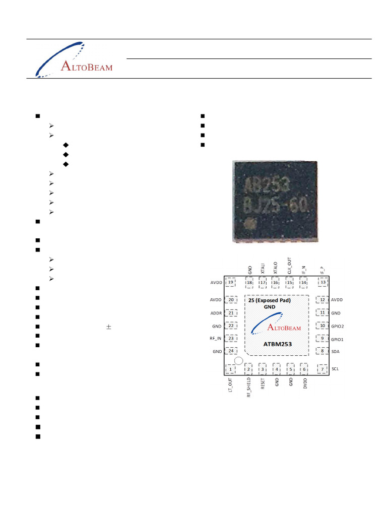 ATBM253 Tuner IC Product Overview | PDF | Science & Mathematics | Computers