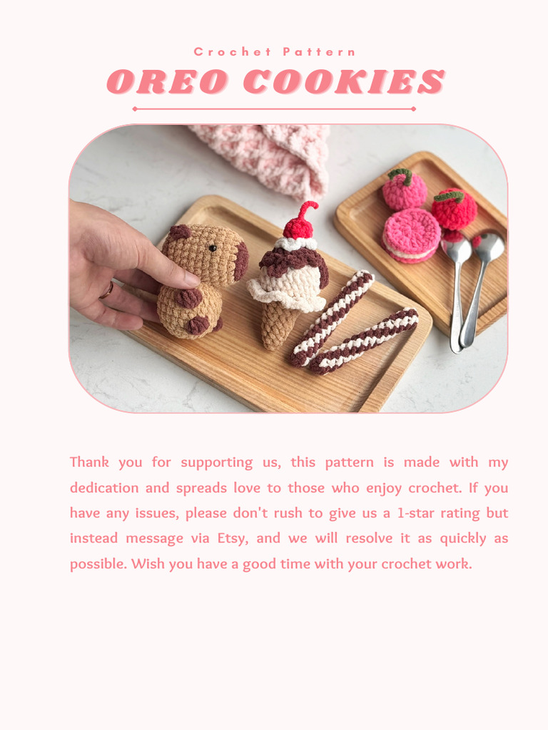 Free Oreo Cookie Crochet Pattern | PDF | Crochet | Figured Fabrics