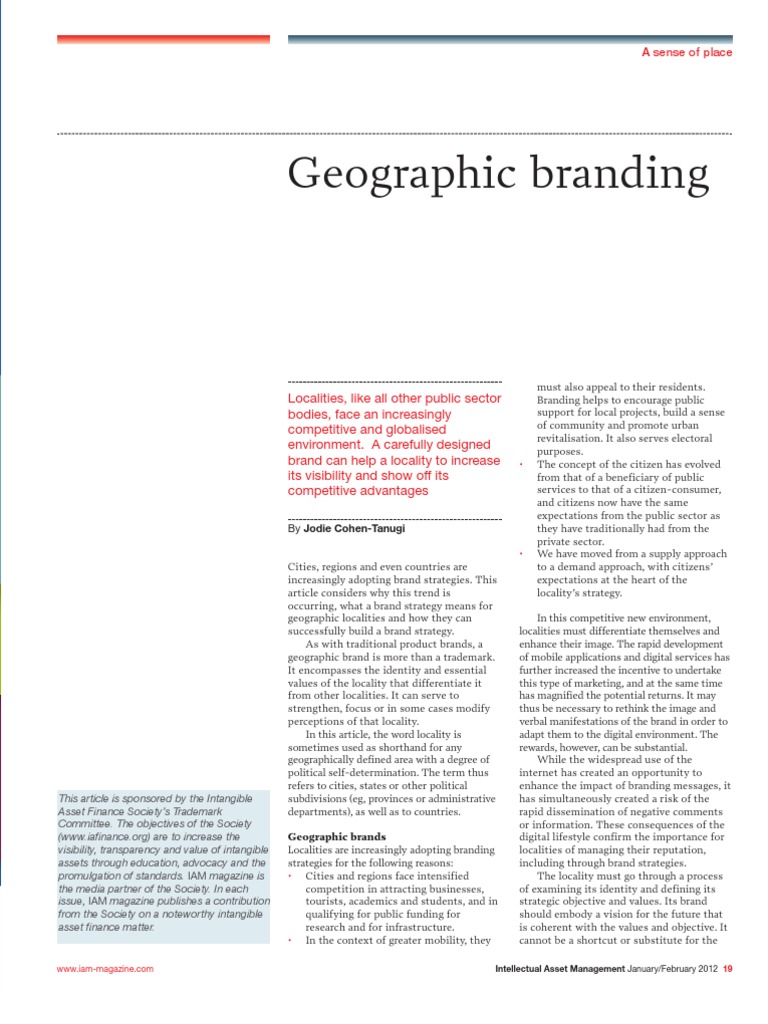Geographic Branding | PDF | Brand | Business