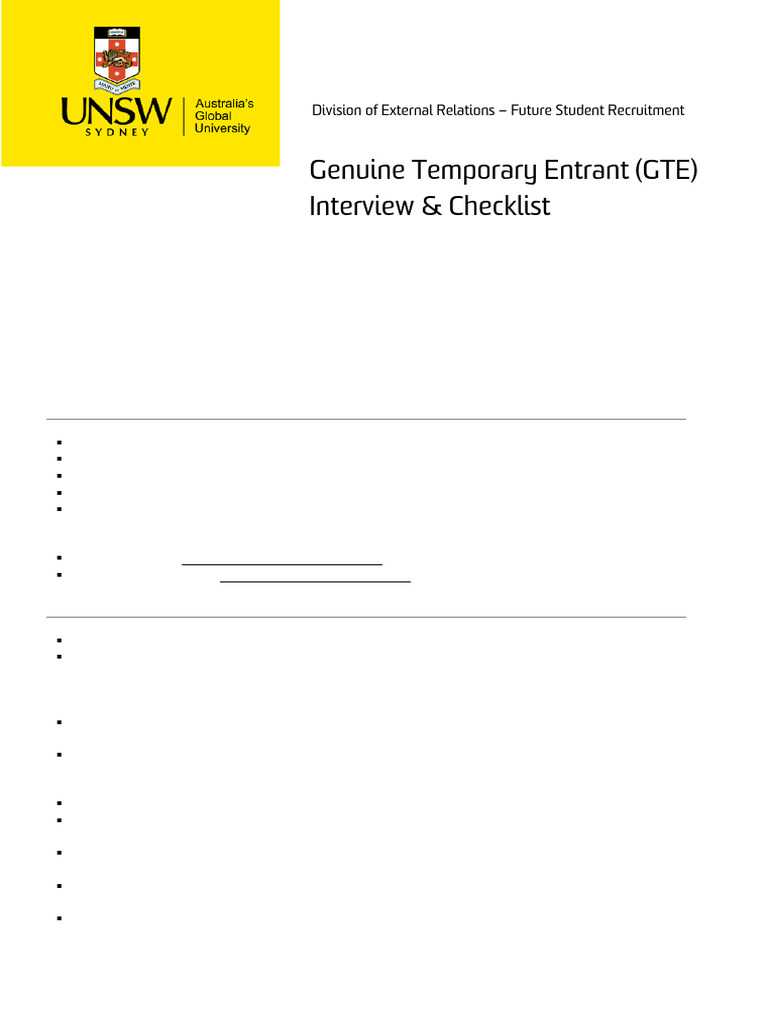 GTE Interview Guide for Agents | PDF | Travel Visa