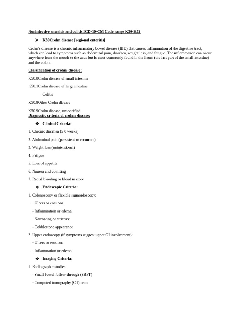 ICD-10 Codes for Crohn's and Colitis | PDF | Ulcerative Colitis | Crohn ...