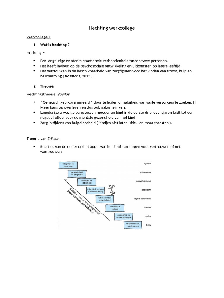 Samenvatting Hechting | PDF
