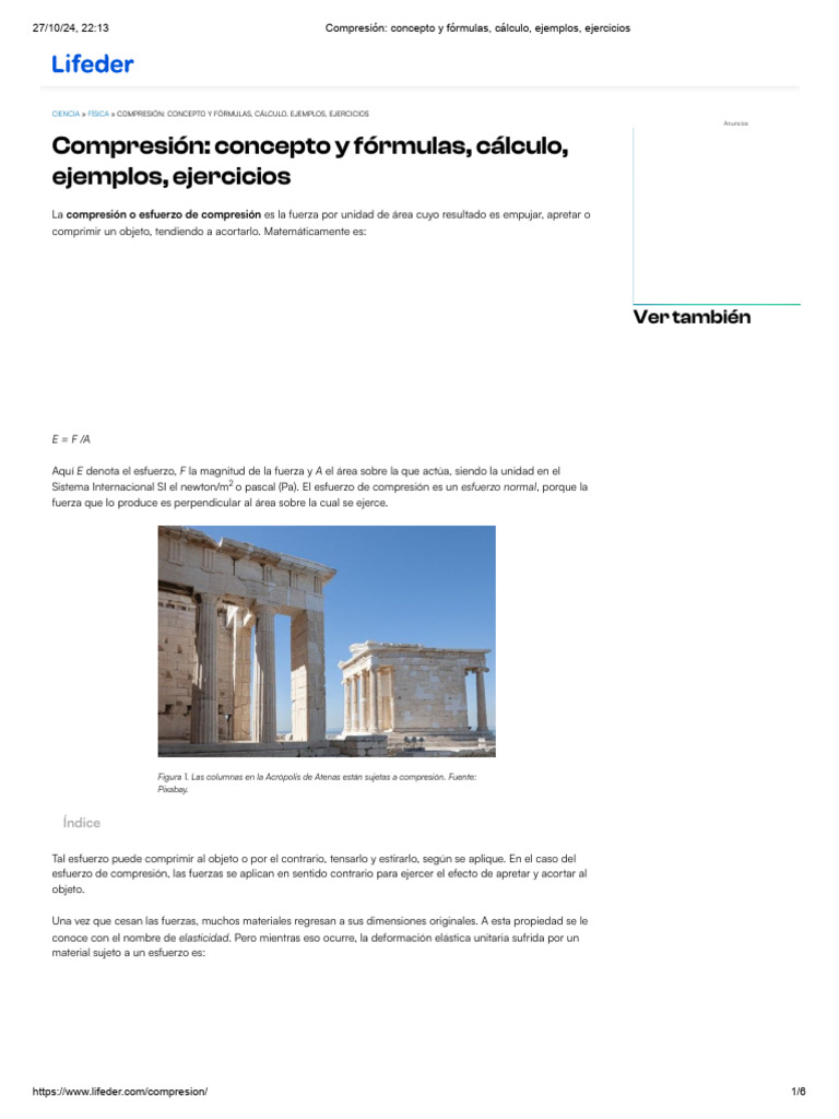 Compresión: Definición y Ejemplos | PDF | Deformación (ingeniería ...