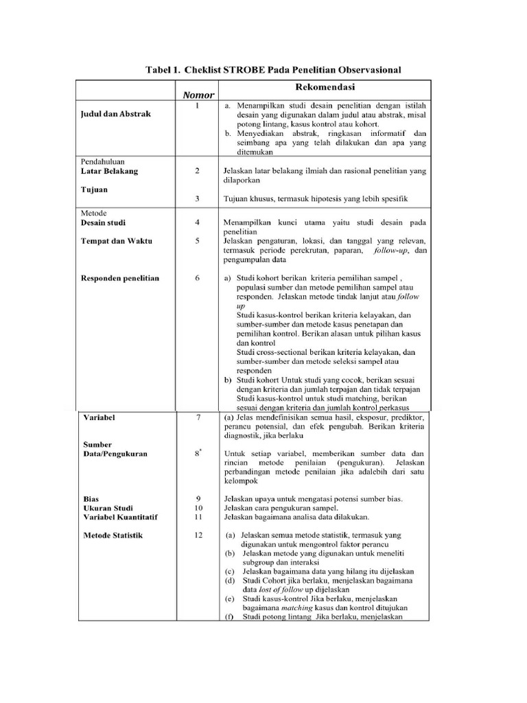 Checklist Strobe Pdf