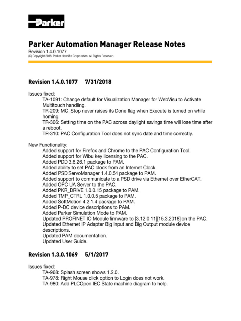 PAM1.4 ReleaseNotes | PDF