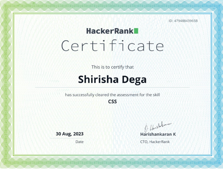 css certificate | PDF