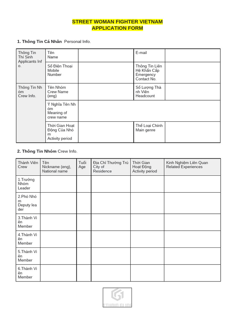 SWF Vietnam Application Form | PDF