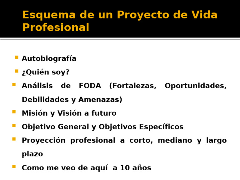 Esquema de Un Proyecto de Vida Profesional | PDF | Crecimiento personal ...
