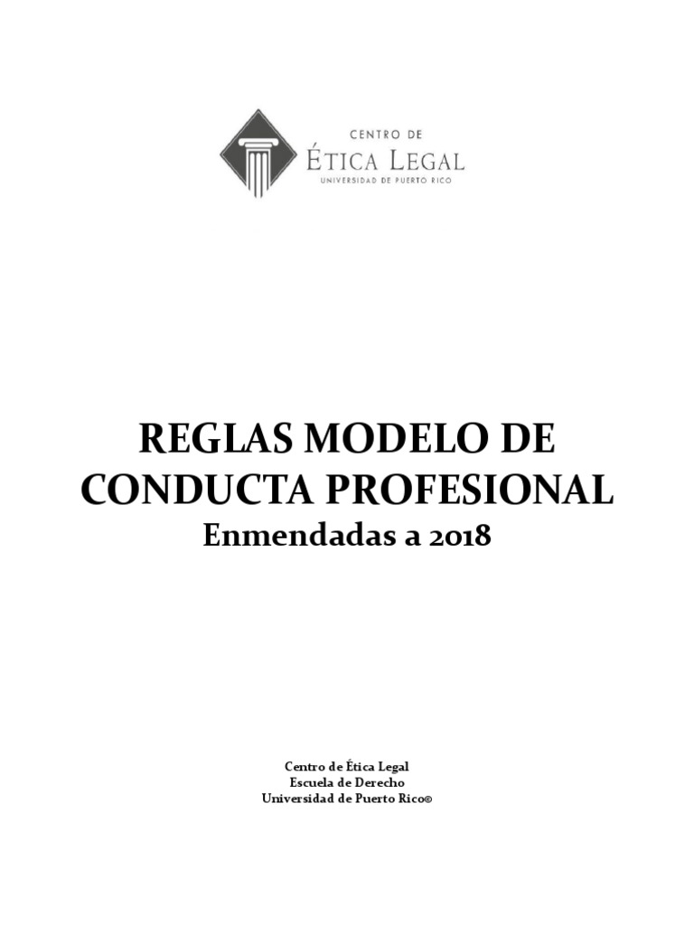 Reglas de Conducta Profesional 2018 | PDF | Abogado | Despacho de abogados