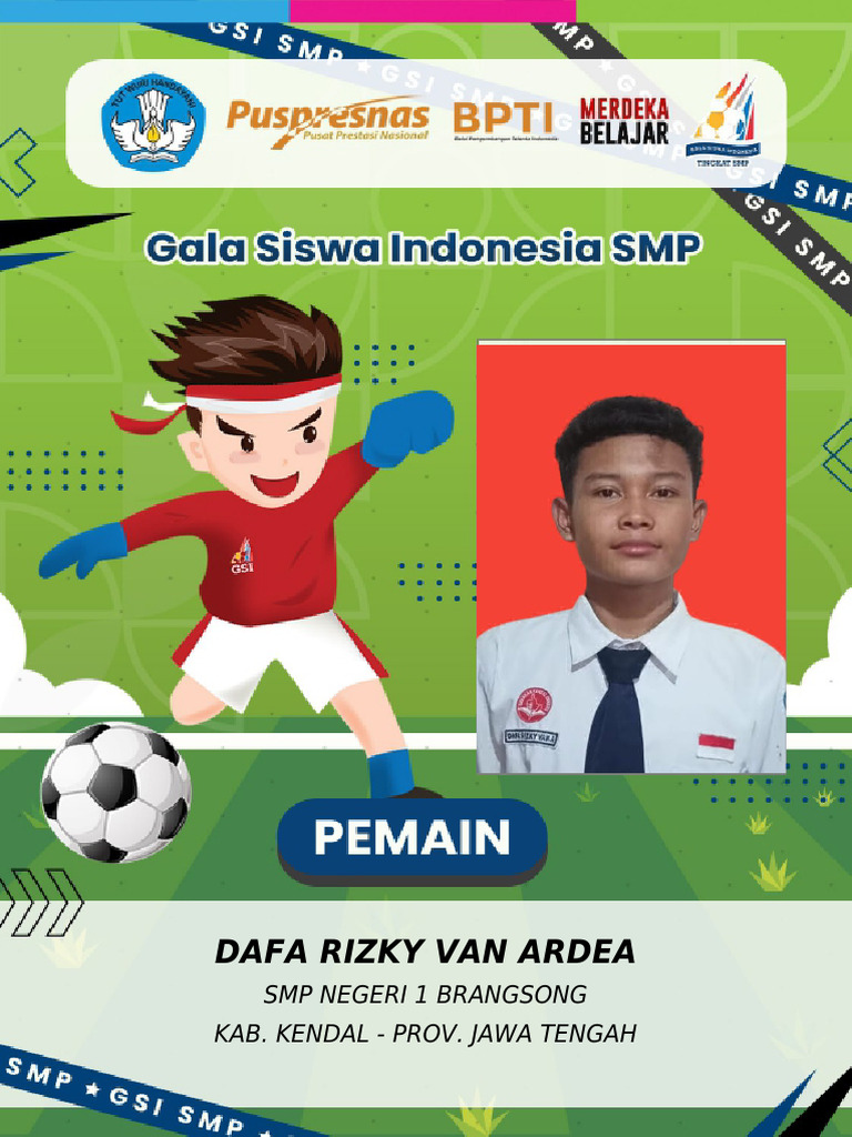 Idcard Pemain Dafa Rizky Van Ardea | PDF