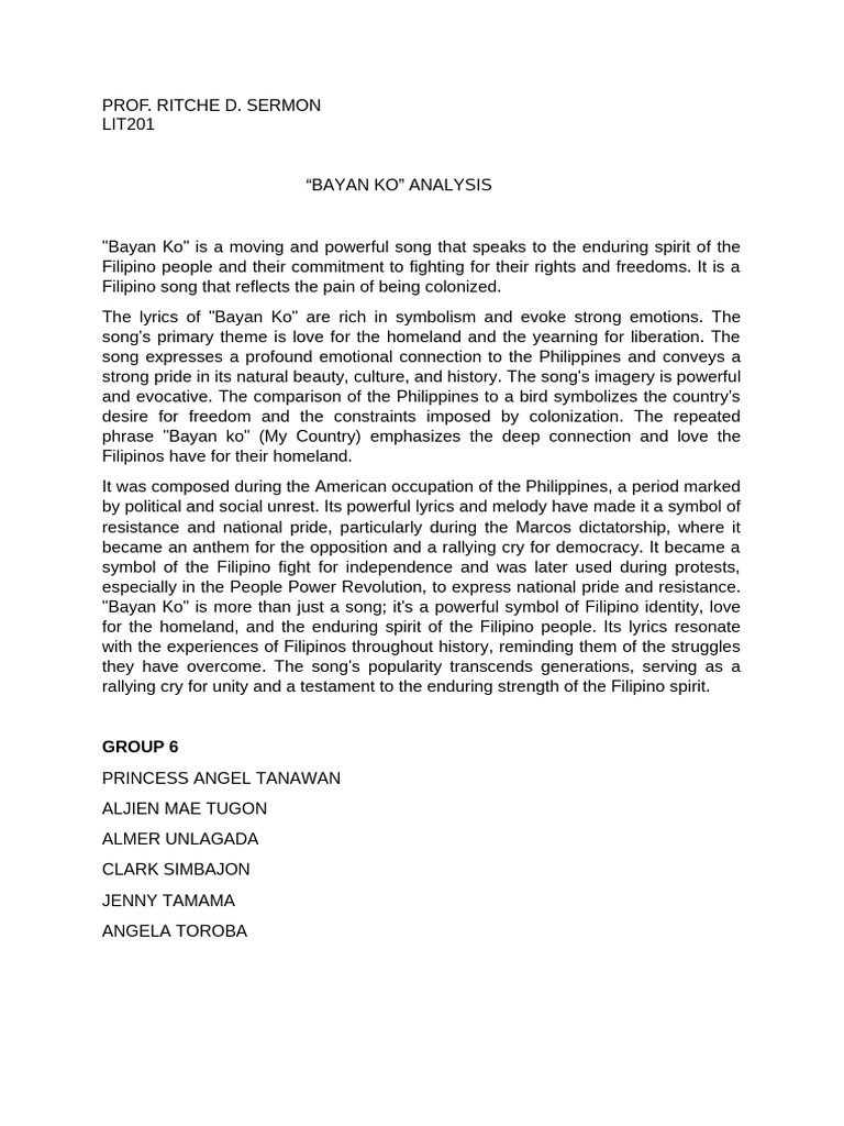 bayan-ko-analysis | PDF