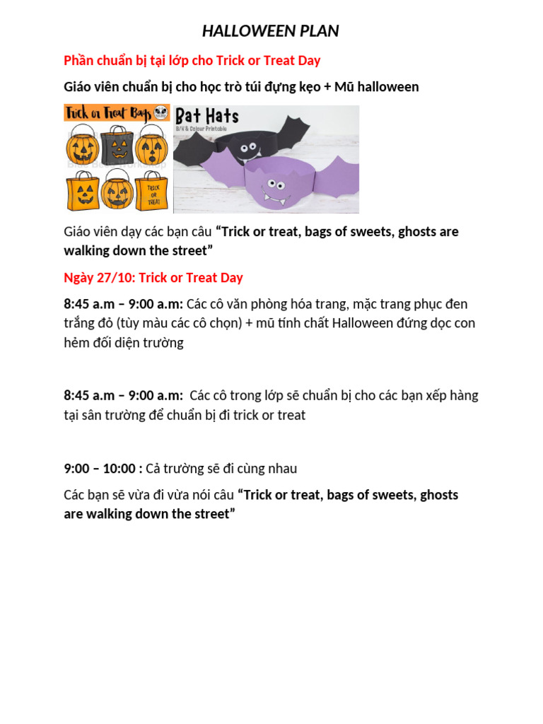 Halloween Plan | PDF
