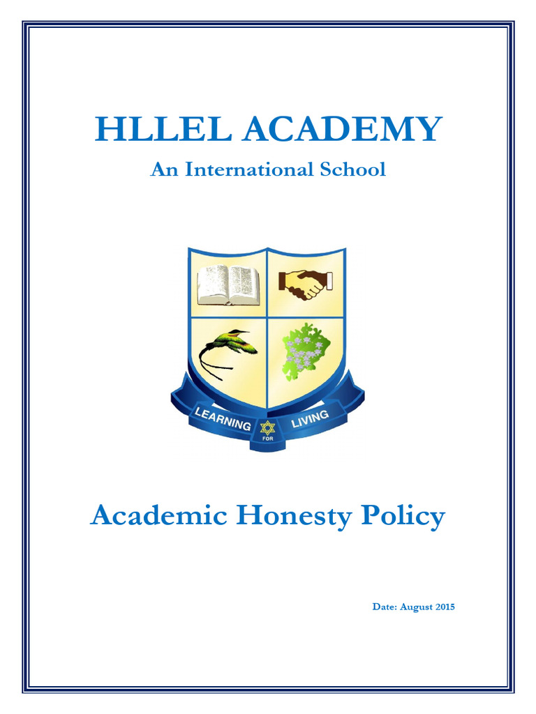 Hillel Academy Academic Honesty Policy | PDF | Academic Dishonesty ...