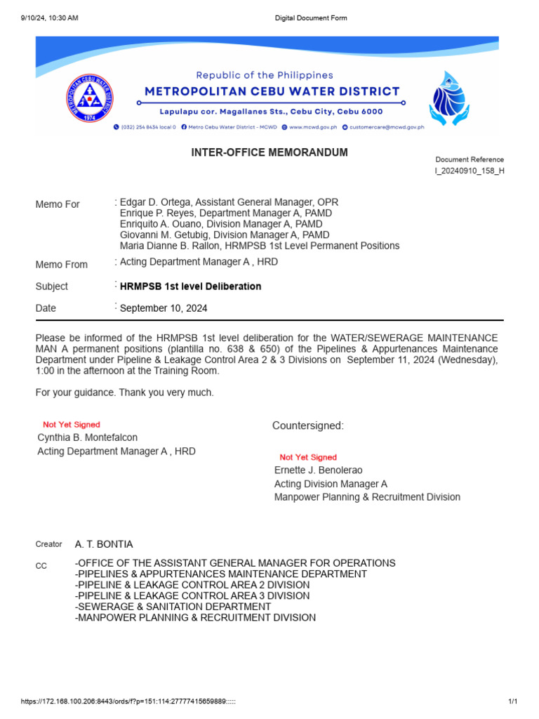 PAMD Digital Memo | PDF