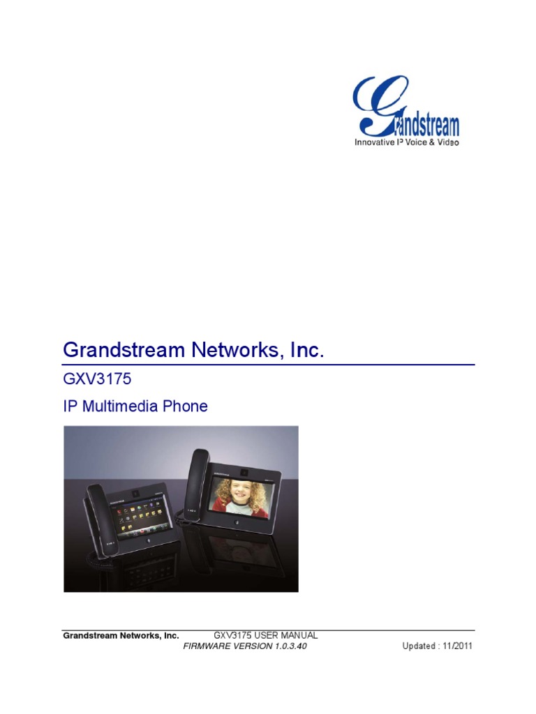 GrandStream GXV-3175 - User Manual English | PDF | Session Initiation Protocol | Usb