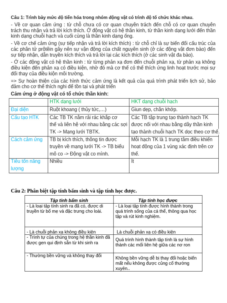 đề cương sinh HK2 1 | PDF