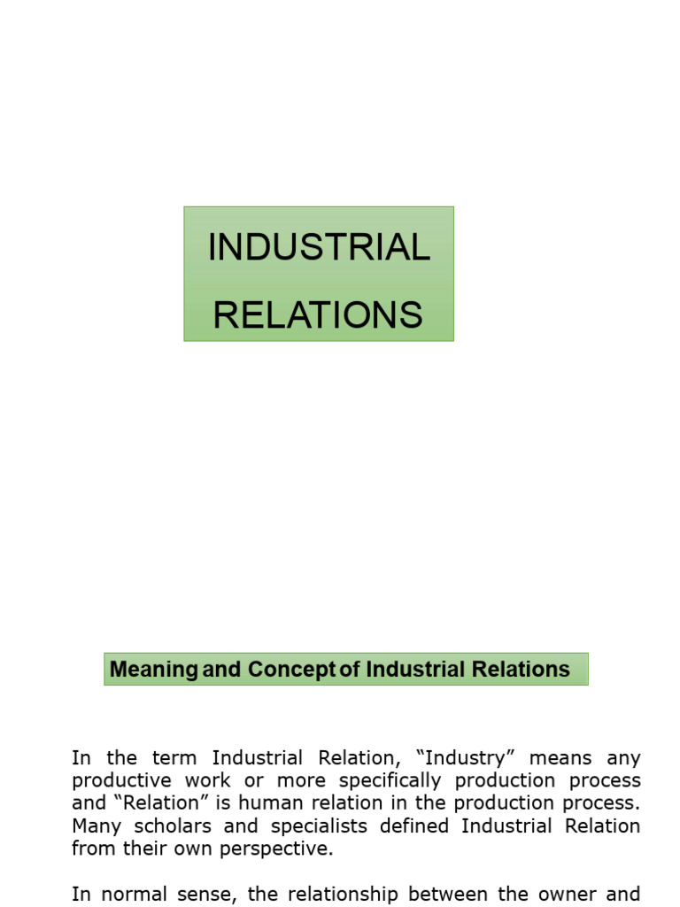 INDUSTRIAL RELATIONS | PDF | Industrial Relations | Employment INDUSTRIAL RELATIONS | PDF | Industrial Relations | Employment